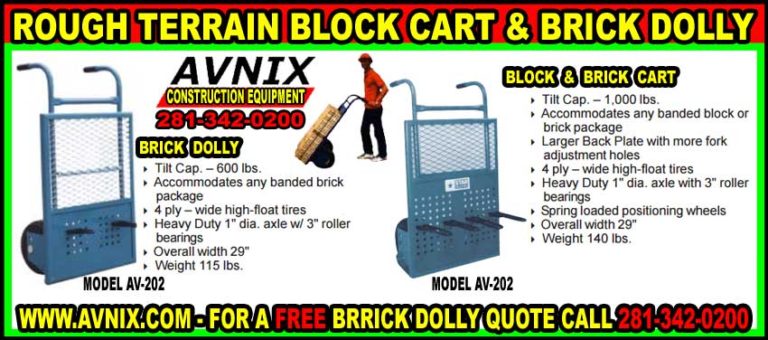 Brick Dolly & Block Carts For Rough Terrain For Sale