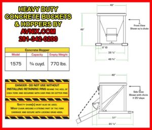 Concrete Buckets And Hoppers - Avnix Construction Equipment Sales 281 ...