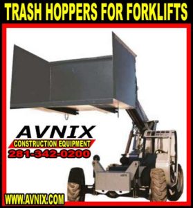 Steel Trash Dump Hoppers For Extended Reach Forklifts For Sale