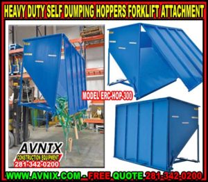 Heavy Duty Self Dumping Hopper Forklift Attachment With Waste Chute